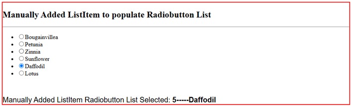 Overview of RadioButtonList Control